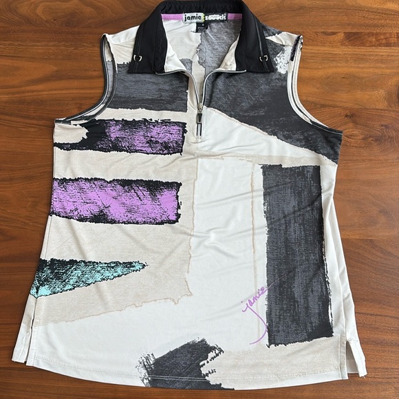 jamie sadock | Tops | Jamie Sadock Sleeveless 2 Zip Golf Tennis Polo ...
